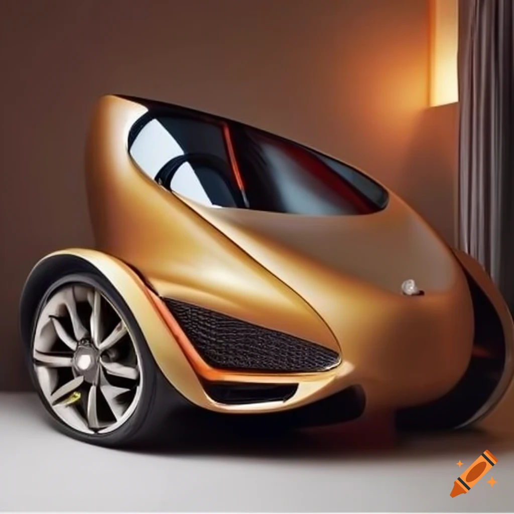 Modern car inspired by gaudi with intricate curves and designs on Craiyon