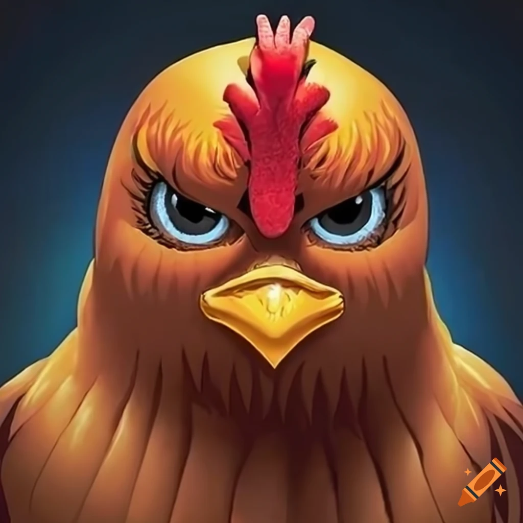 Superhero chicken in a hatchery on Craiyon