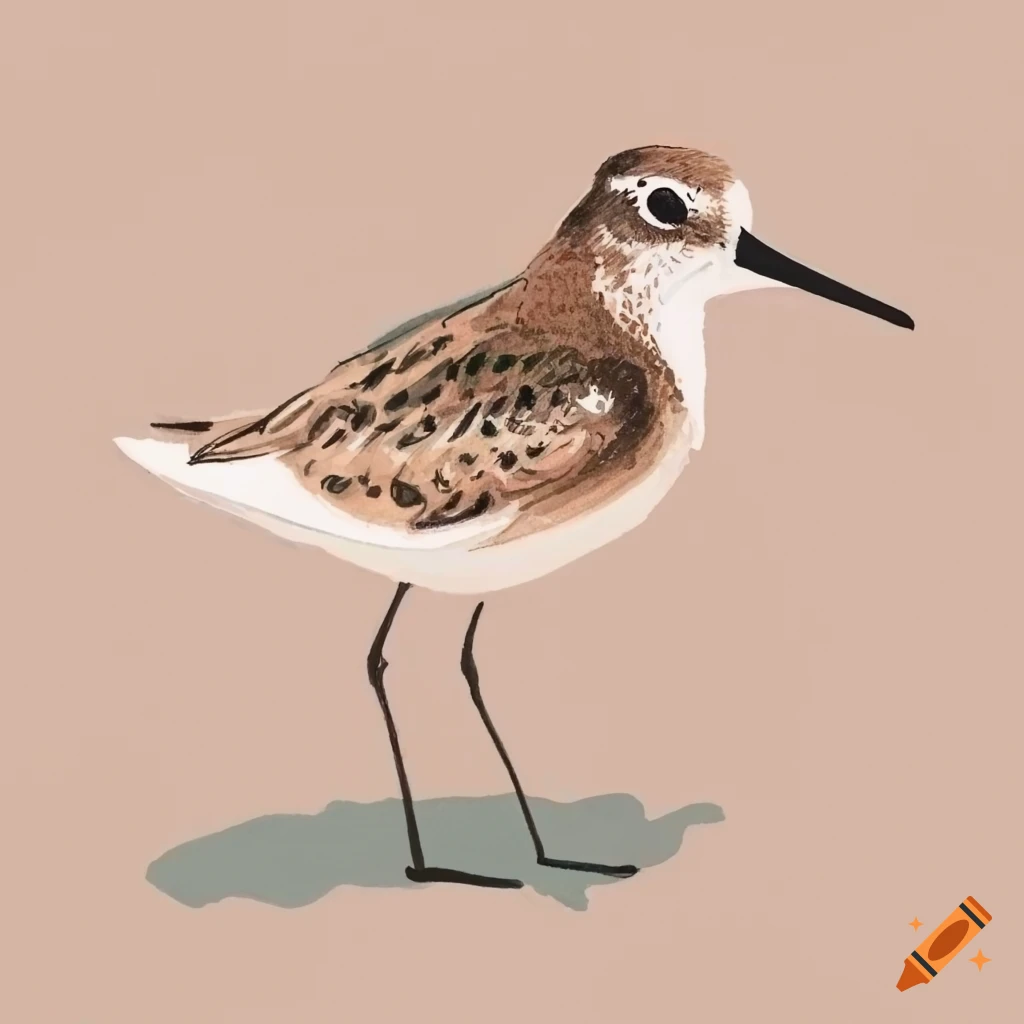Minimalist drawing of a sandpiper bird on Craiyon