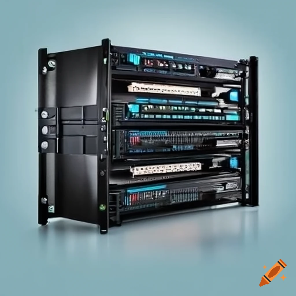 Network rack for audio video setup on Craiyon