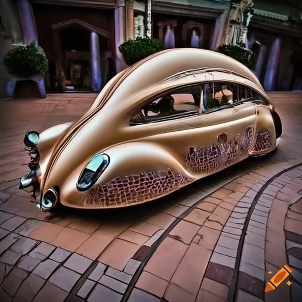 Intricate automobile with gaudi-inspired architectural designs on Craiyon