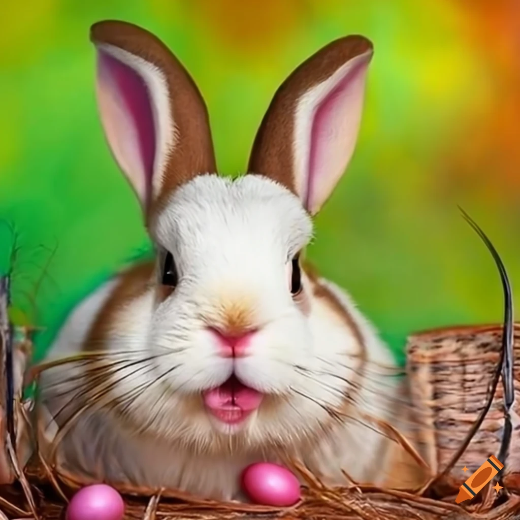 Easter bunny in a realistic photo on Craiyon