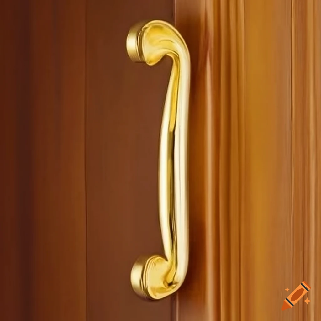 Thick gold door handles, 18 inches in size on Craiyon