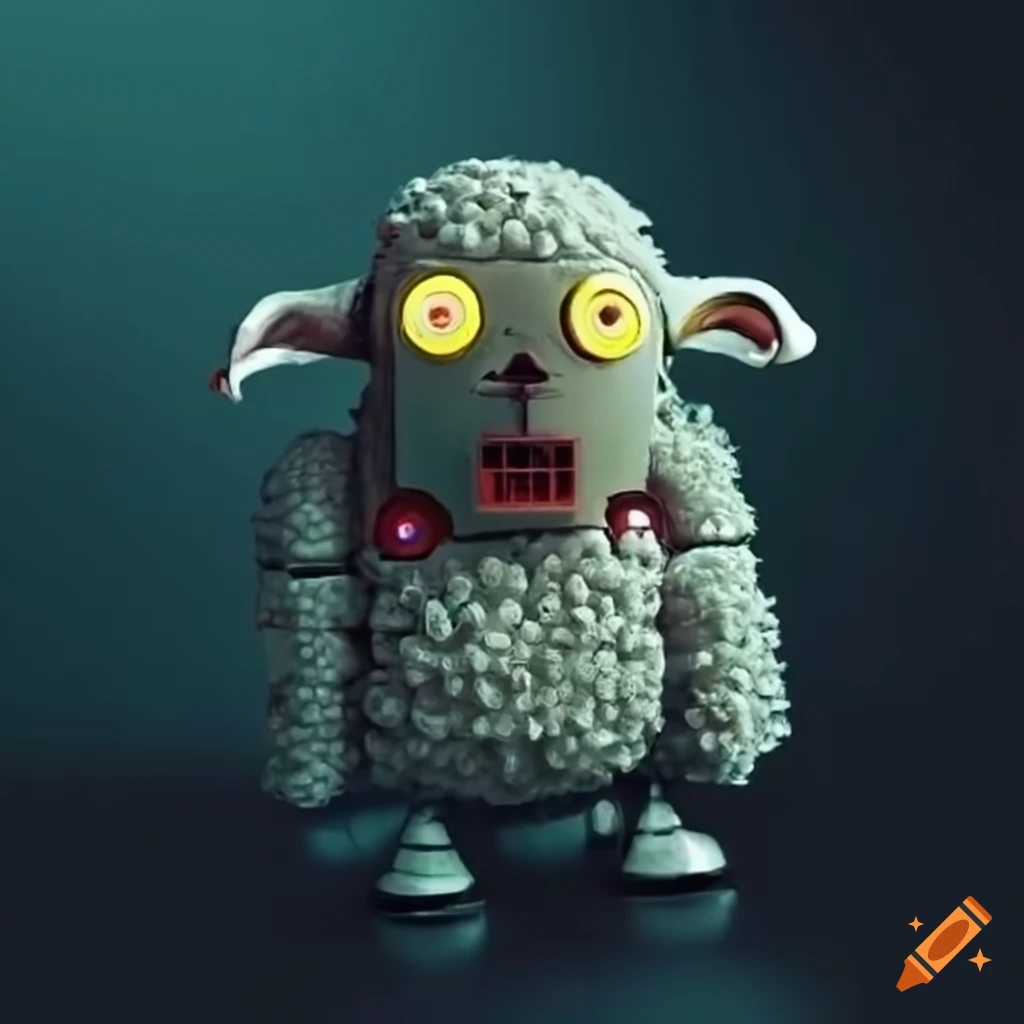 70s sci-fi robot sheep on Craiyon