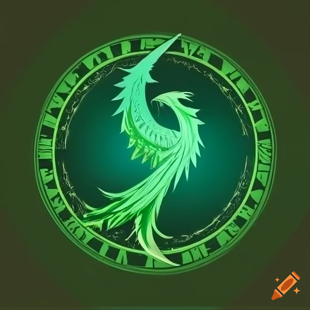 North compass logo with a green phoenix in vector format on Craiyon