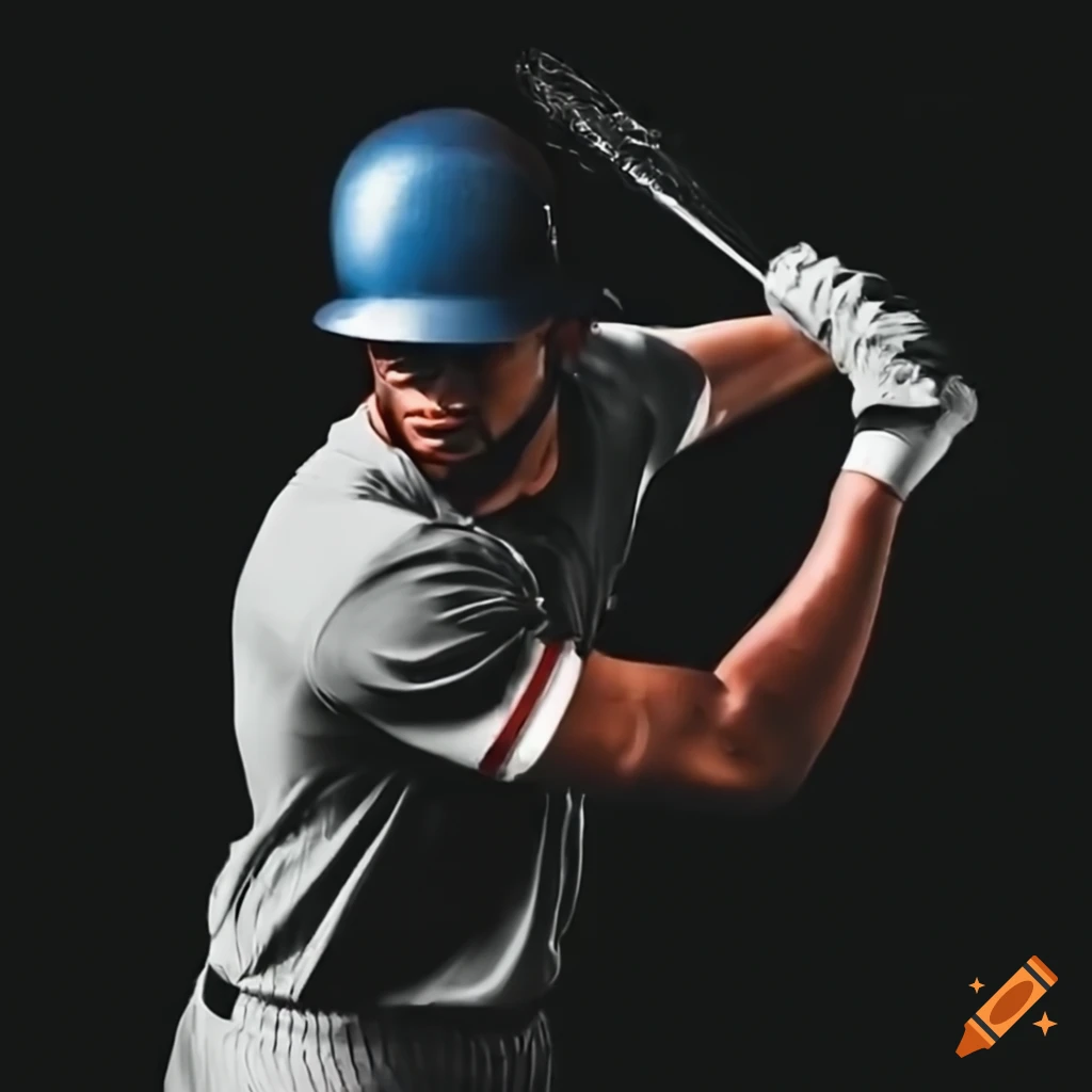 Baseball player hitting a homerun in a close-up shot on Craiyon