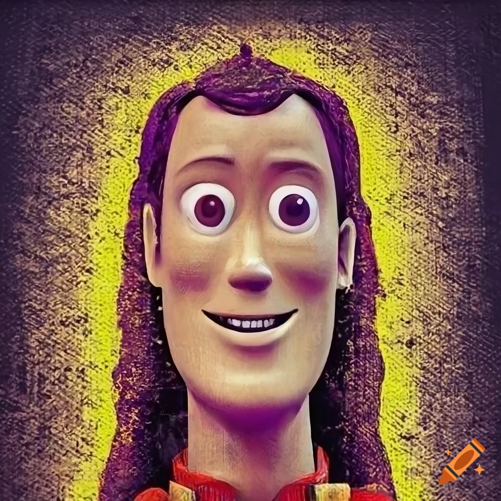 Pop art portrait of jesus of nazareth in the style of toy story's woody ...