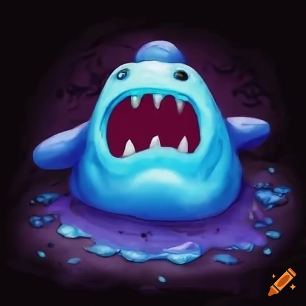 Slime monster inspired by dragon quest on Craiyon