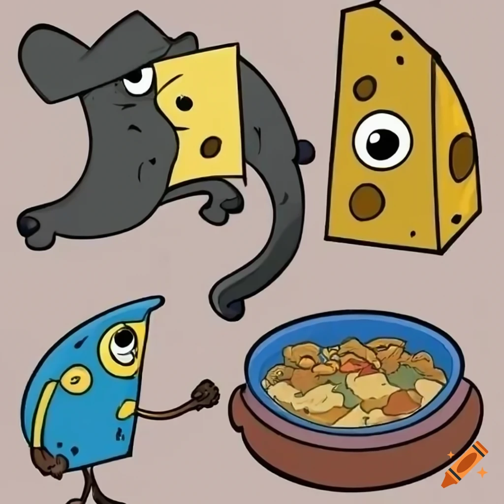 Comical cheese memes in a cartoon style on Craiyon