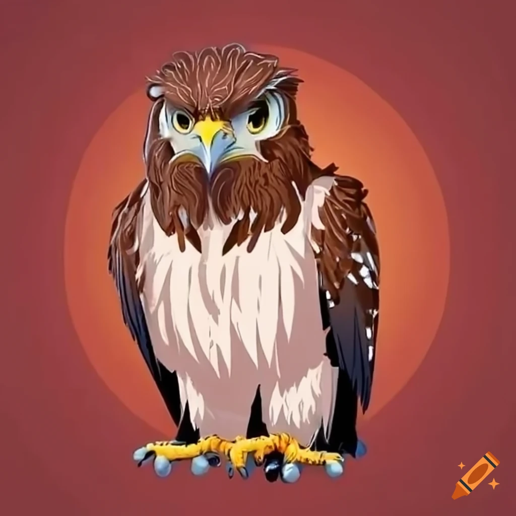 Cute and happy red-tailed hawk for mascot on Craiyon