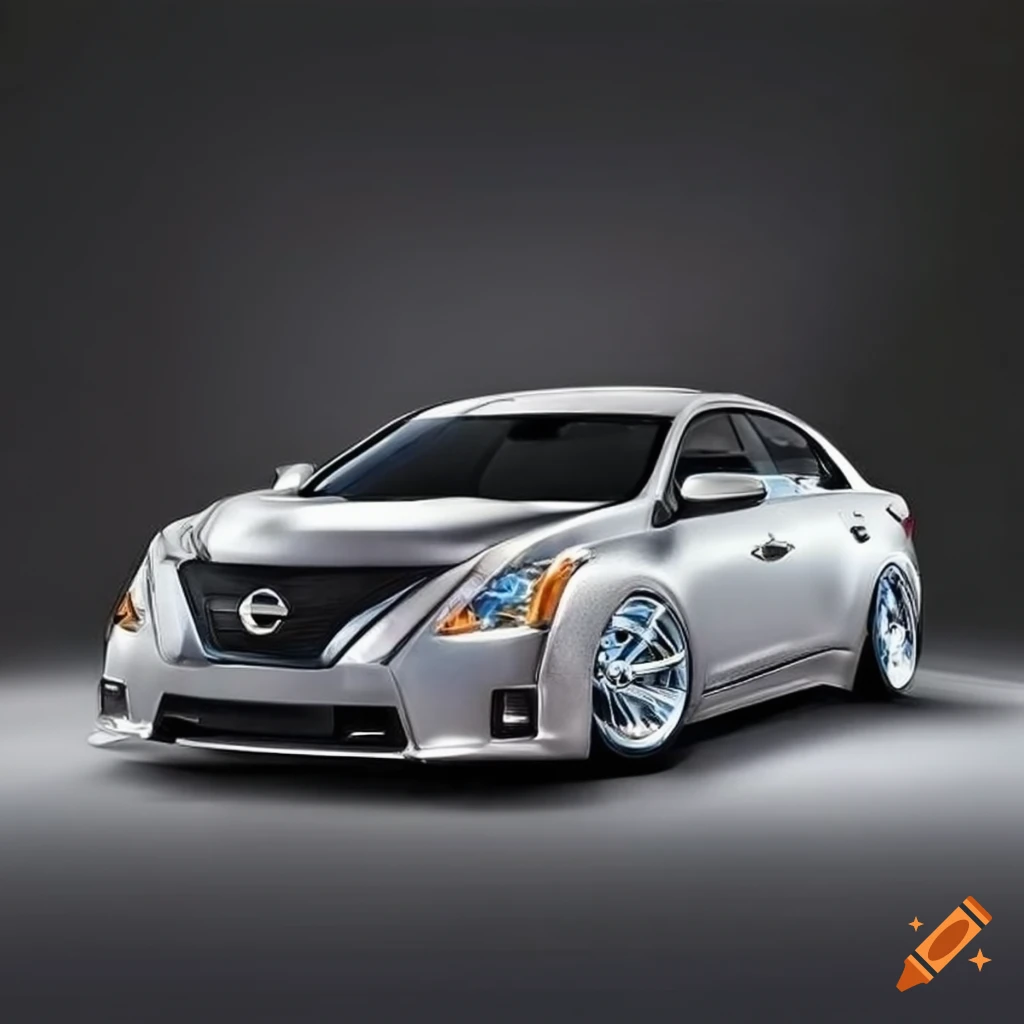 Modified silver 2014 nissan altima on Craiyon
