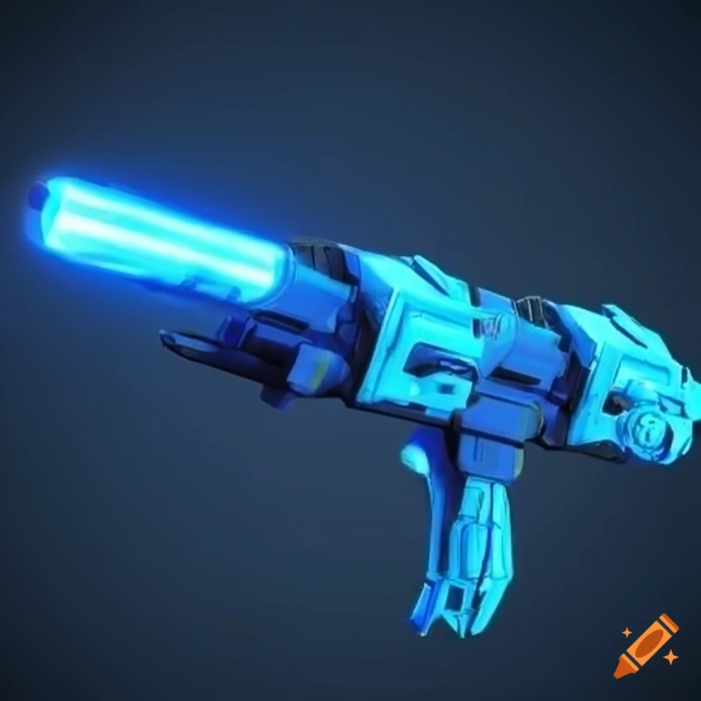 Blue futuristic cannon on Craiyon