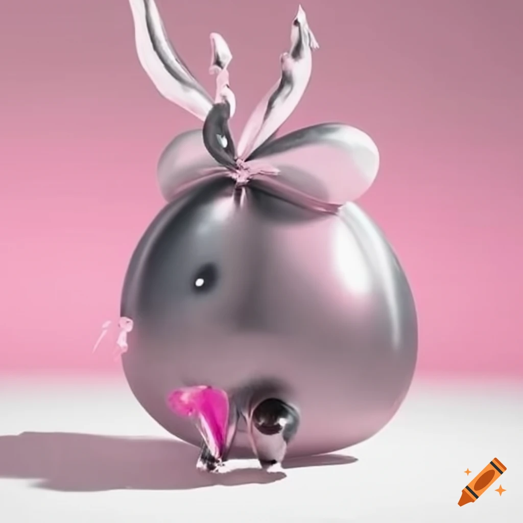 Silver balloon rabbit on Craiyon