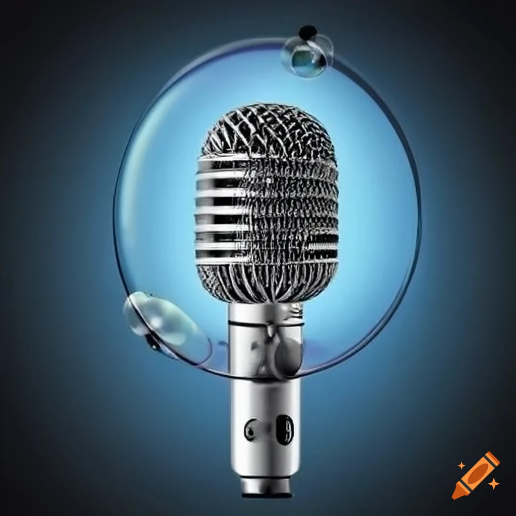Microphone inside a bubble on Craiyon