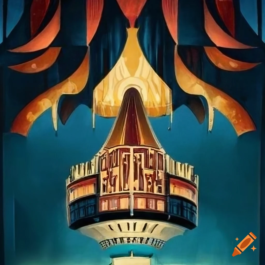 Art deco theatre poster design on Craiyon