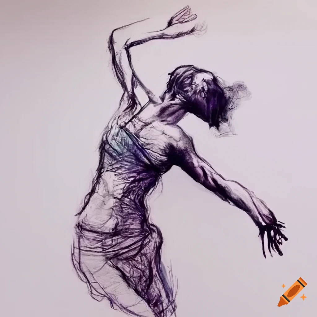 Dancing life drawing on Craiyon