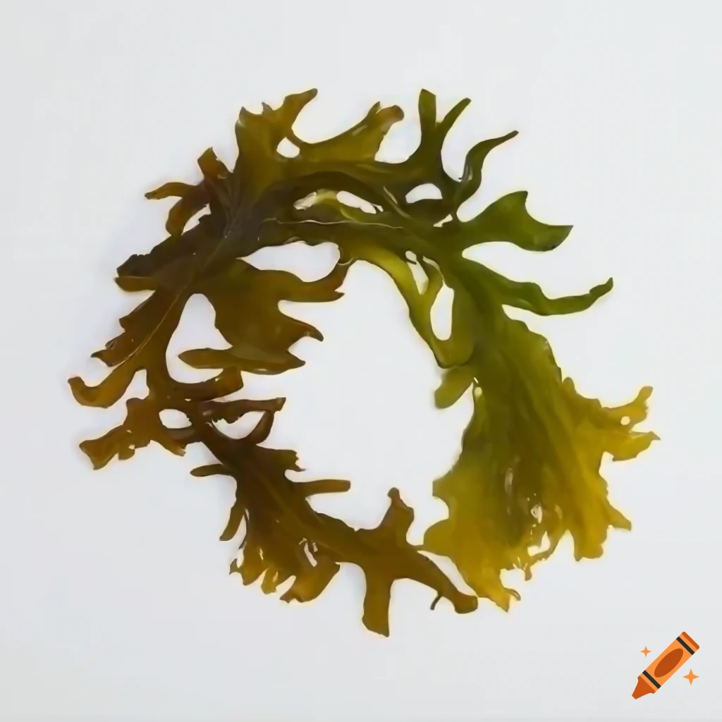 Seaweed letters on a white background on Craiyon