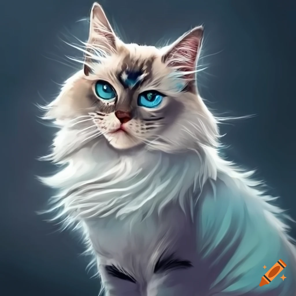 Mythical warrior felines depicted as ragdoll cats on Craiyon