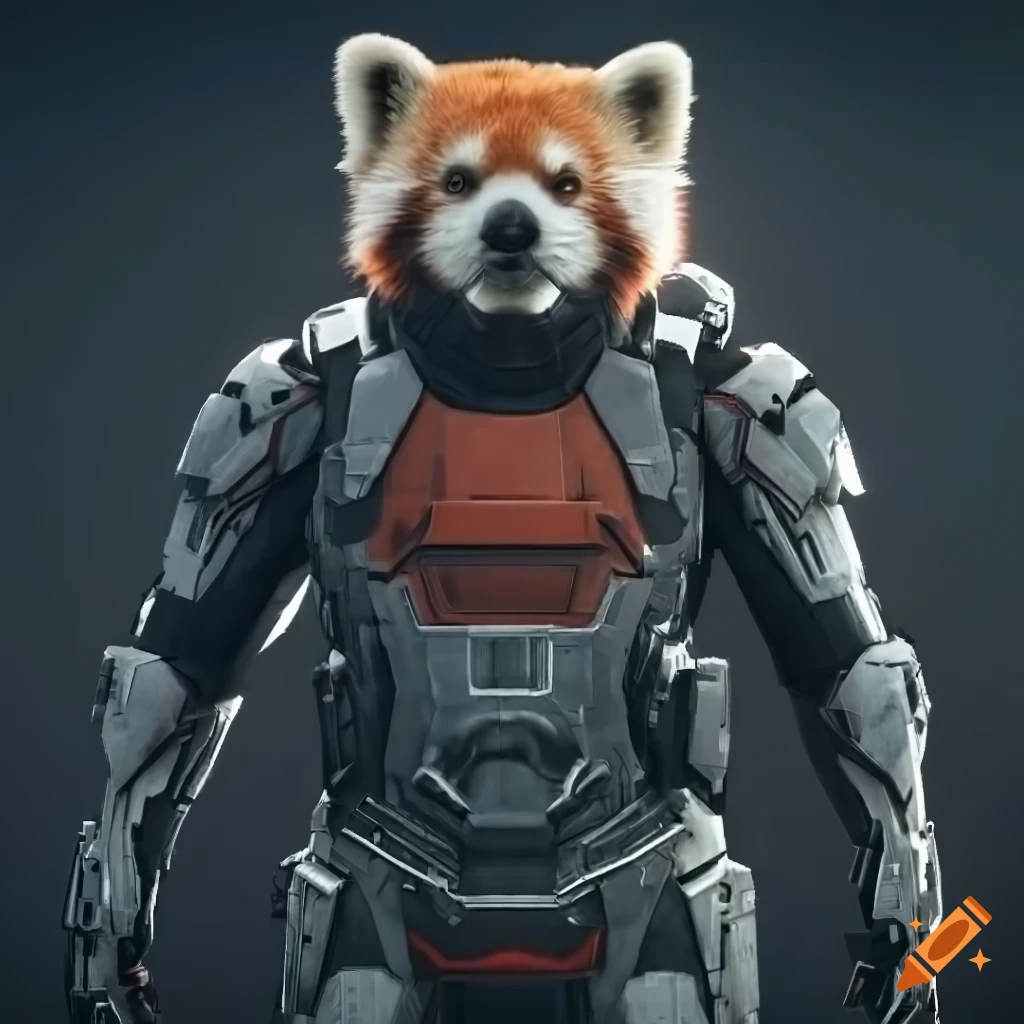 Red panda wearing artimex armor with crusader inferno ship in ...