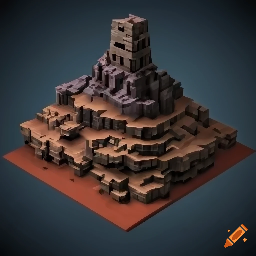 Geological isometric terrain inspired by Exanima, Minecraft, Darkest ...