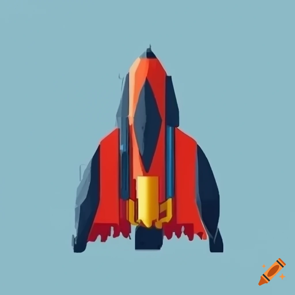 Simple 2d spaceship design with a spirit concept on Craiyon