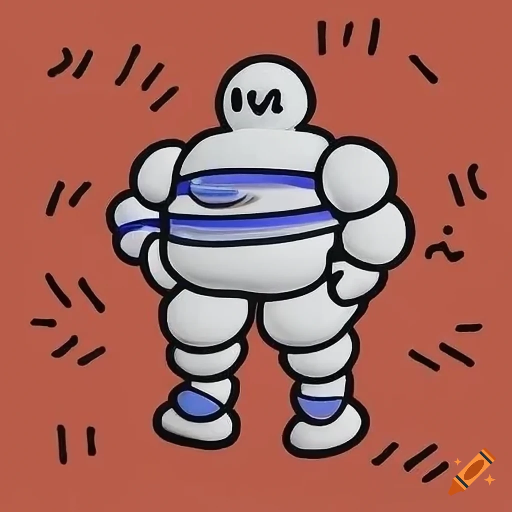 Michelin character artwork by keith haring on Craiyon