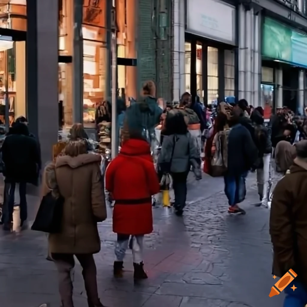 Crowded store front during a Black Friday sale on Craiyon