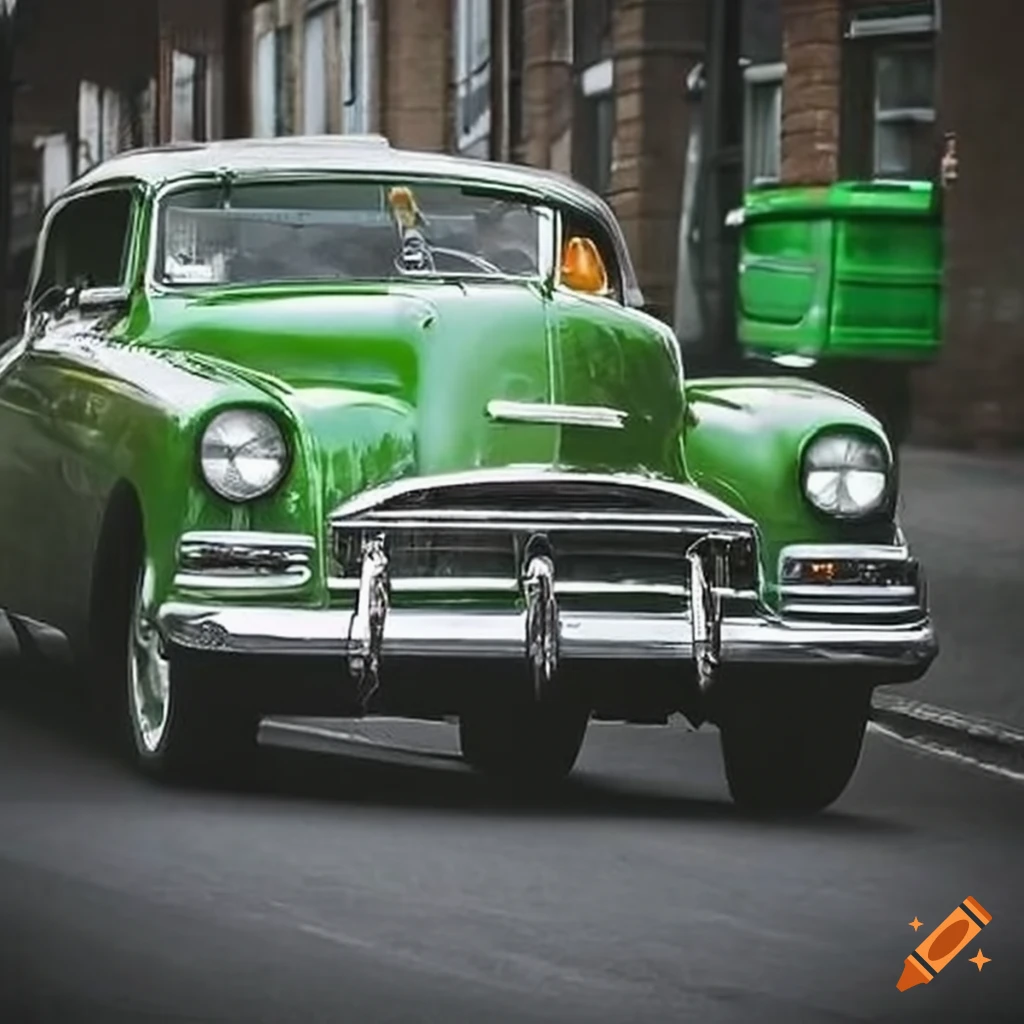 Car celebrating saint patrick's day on a road on Craiyon