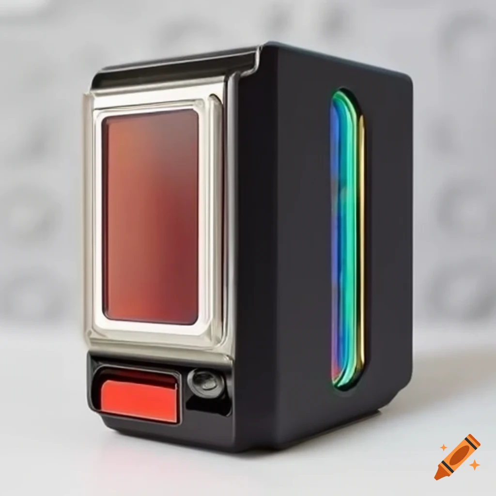 Futuristic retro-themed mini disk storage device on Craiyon