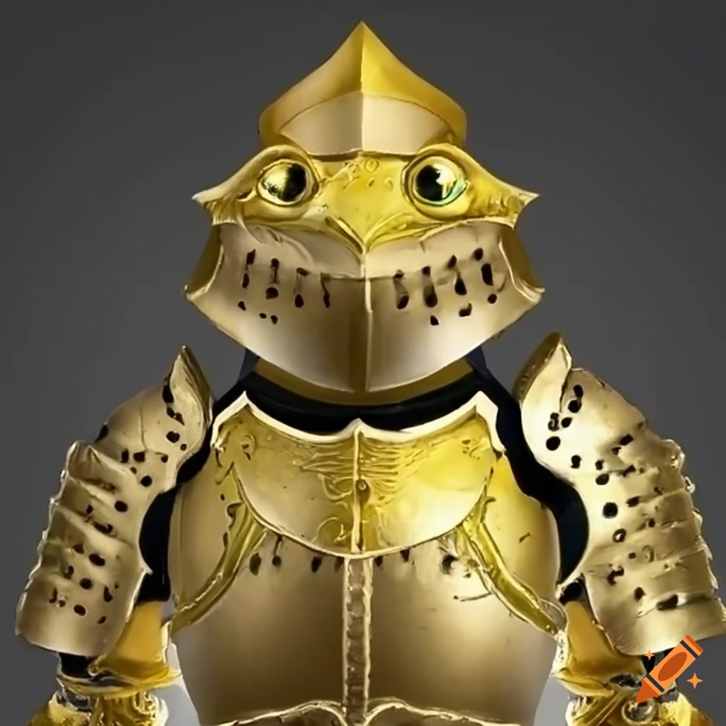 Frog wearing gold knights armor on Craiyon