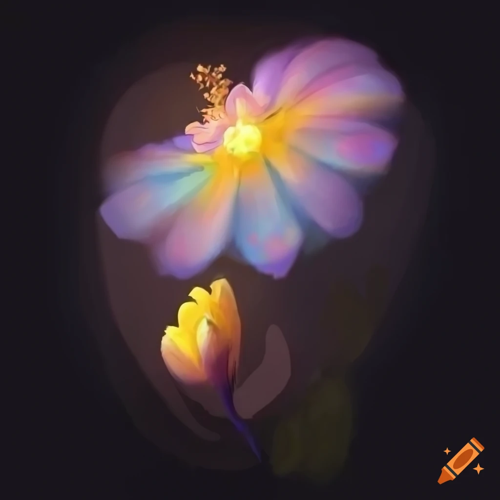 DnD style artwork of Dawnpetal, an ethereal yellow flower with ...