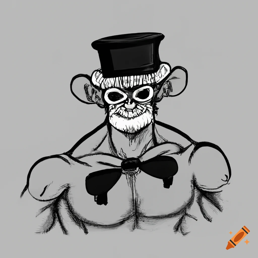 Buff demon monkey with stylish attire on Craiyon