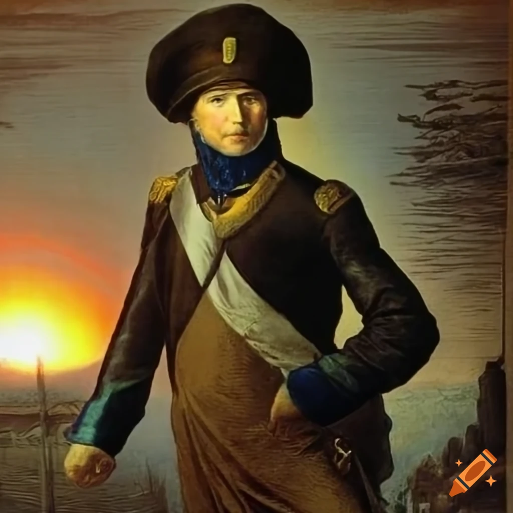 Jean valjean in the city of digne in 1815 at sunset, wearing a leather ...