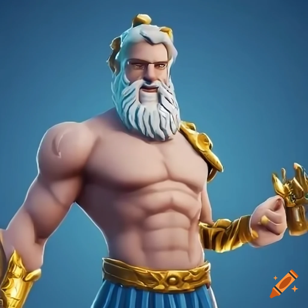 Greek god zeus character from fortnite game on Craiyon