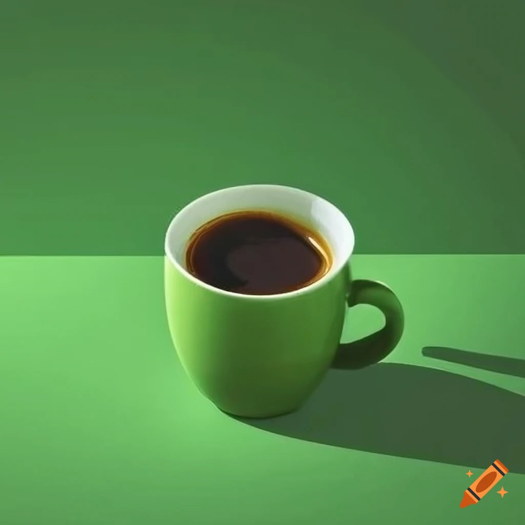Green coffee cup on Craiyon