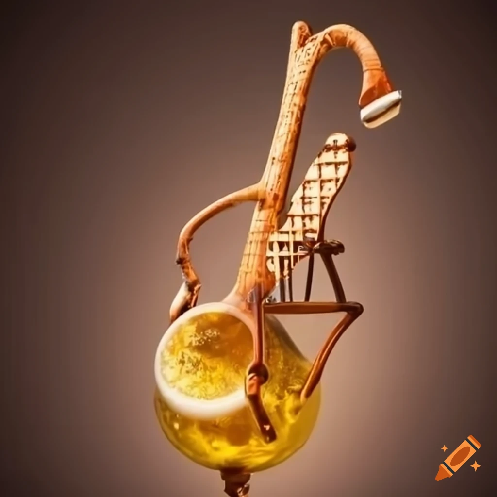 Creative music instrument made of beer on Craiyon