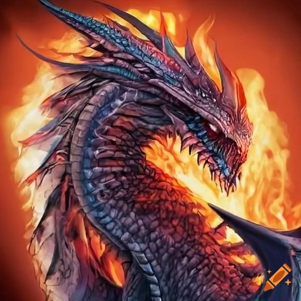 Fire and ice dragon on Craiyon