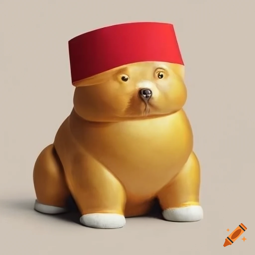 Dog wearing ottoman fez in botero style on Craiyon