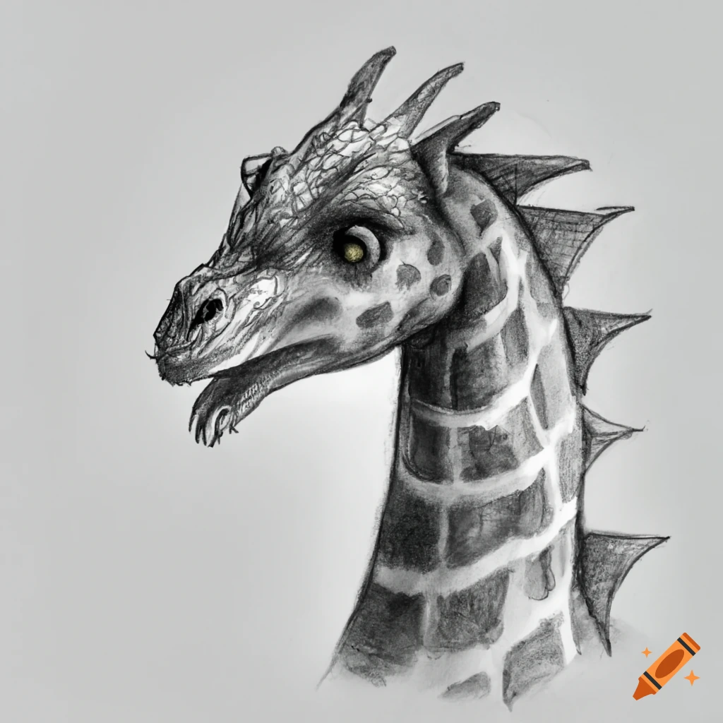 Simple giraffe dragon illustration on Craiyon