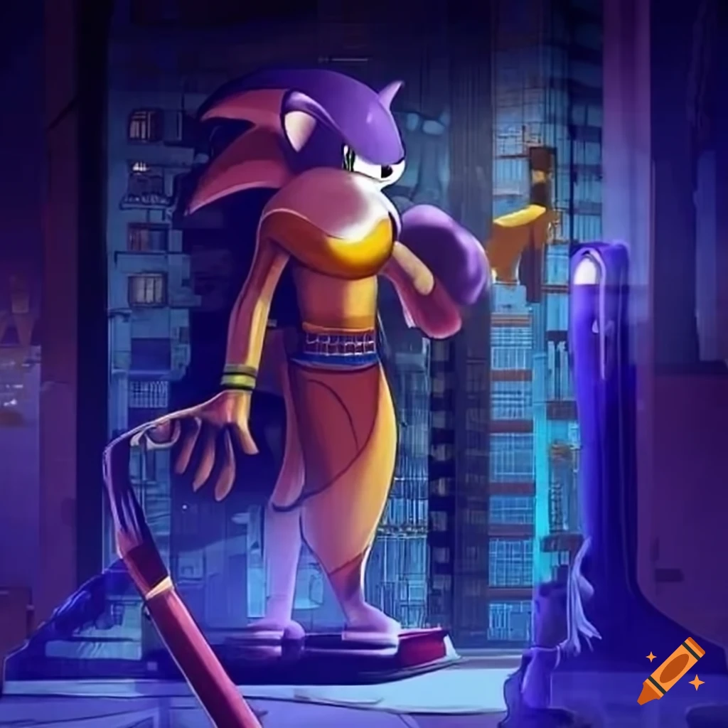 Anthro animals exploring futuristic ancient Egyptian city with metal ...