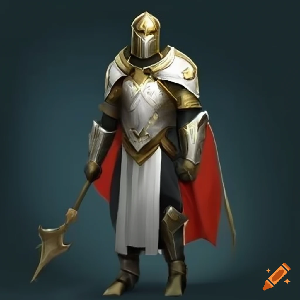 Paladin without shield in detailed full body view on Craiyon