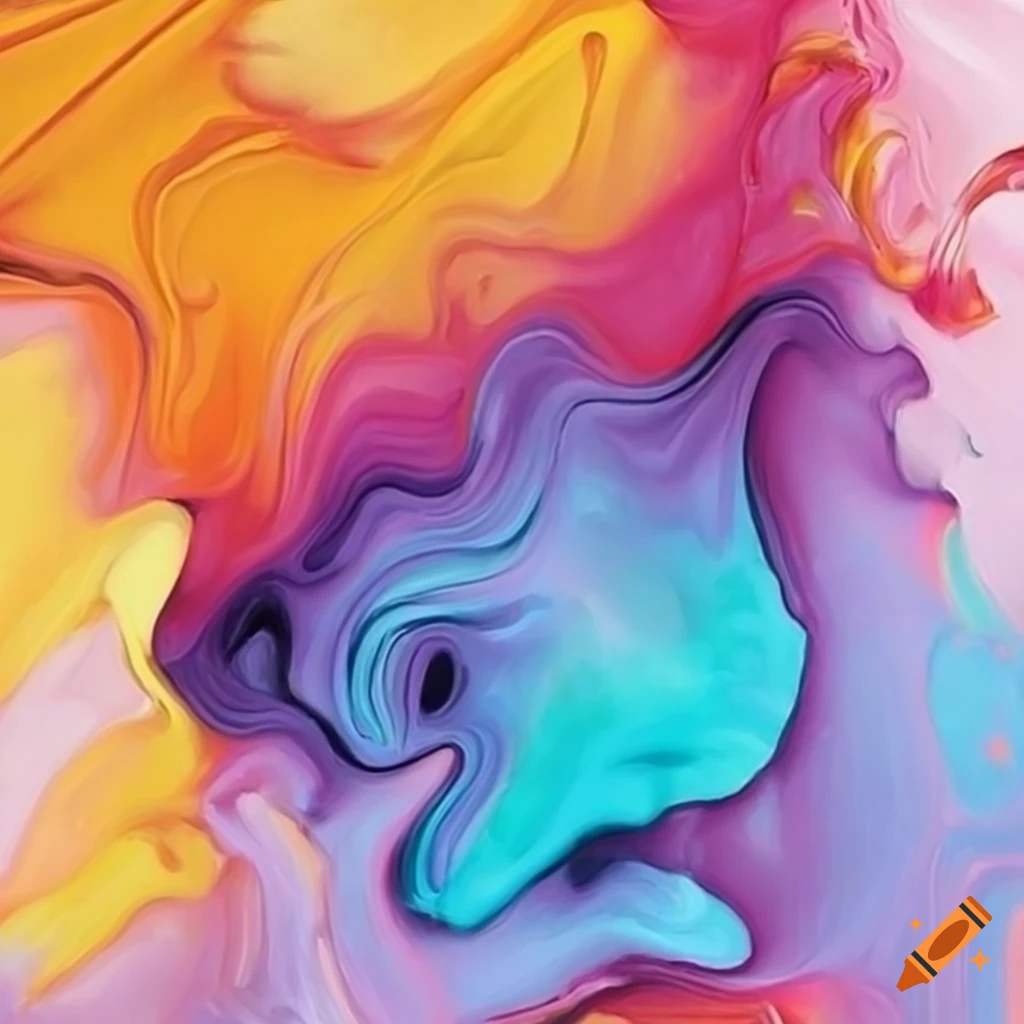 Abstract painting in pastel tones with flowing colors on Craiyon
