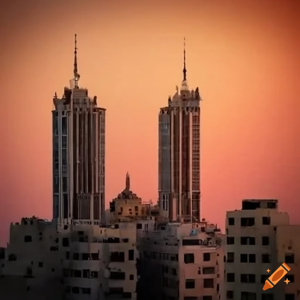Beautiful high rise building in gaza named trump tower on Craiyon