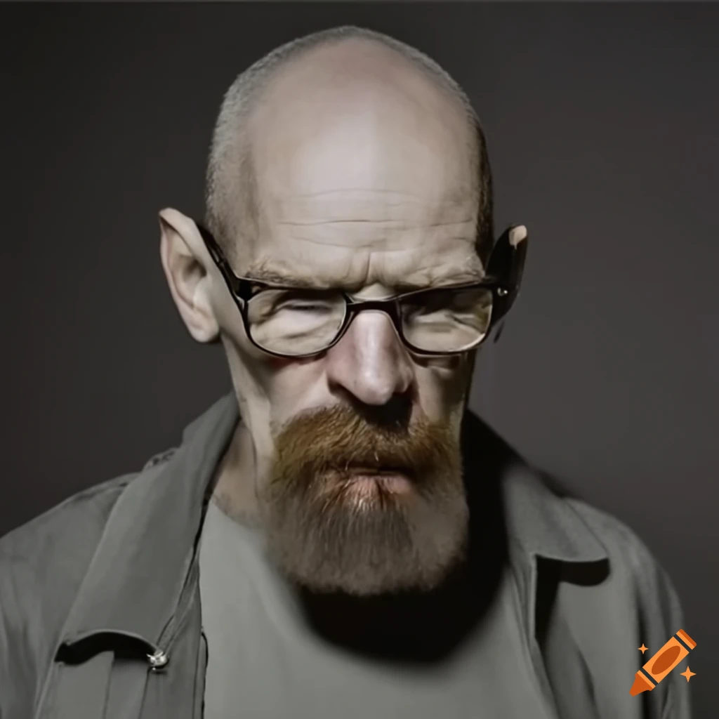 Character with sharp jawline in desert under midday sun on Craiyon