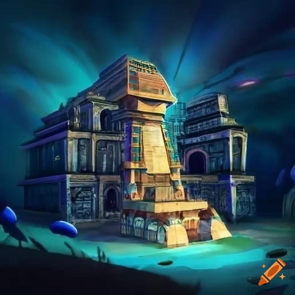 Anthro animals exploring a futuristic ancient Egyptian city with metal ...
