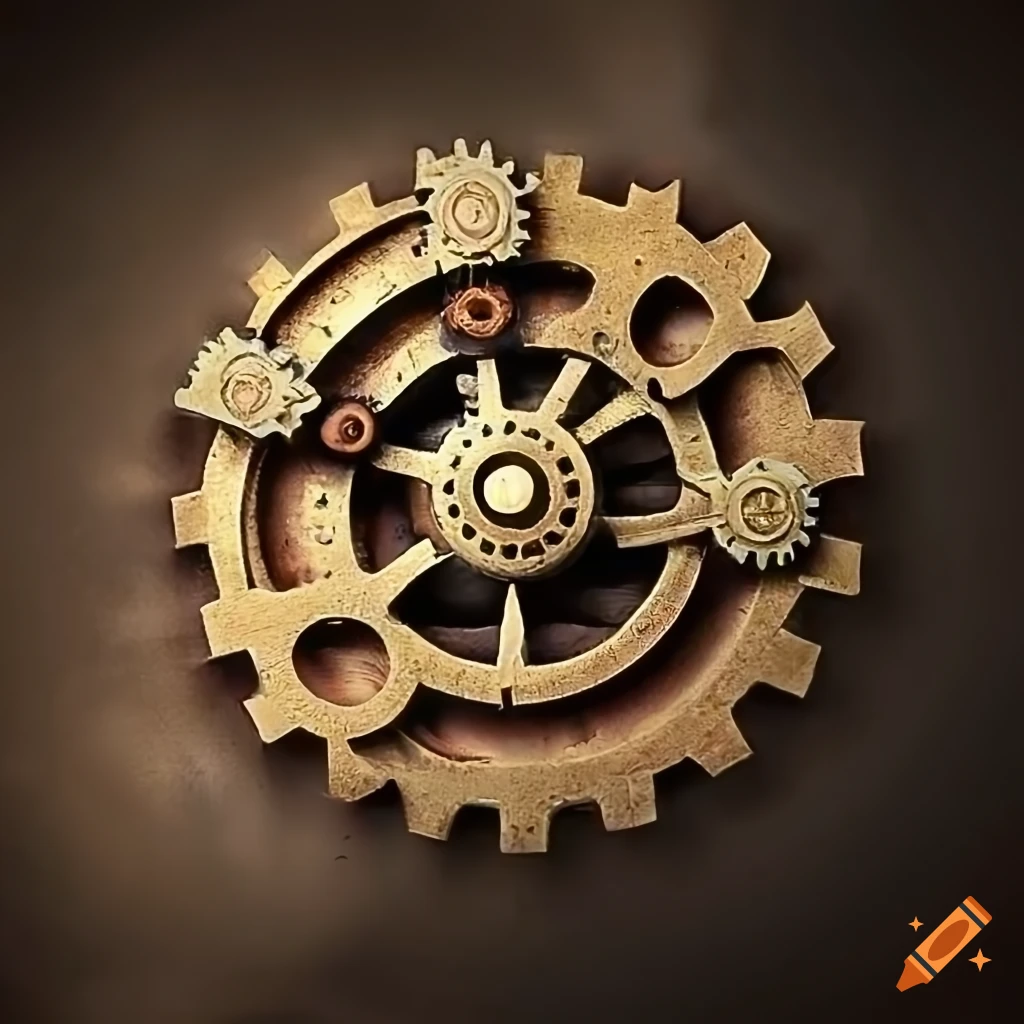 Steampunk cogwheels on Craiyon