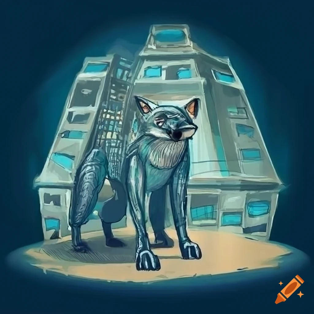 Anthro animals exploring a futuristic Egyptian city with modern ...
