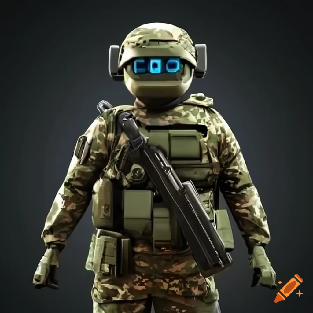 Chatbot in an army uniform on Craiyon