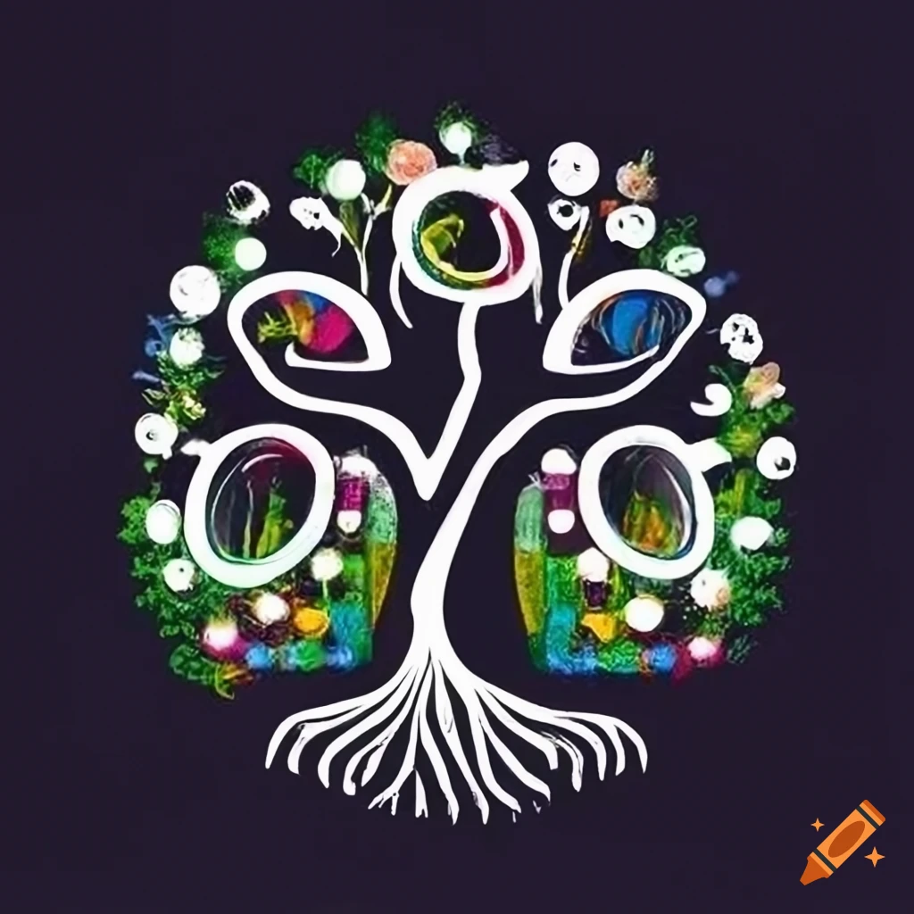 Logo element with tree representing life, growth, and stability with ...