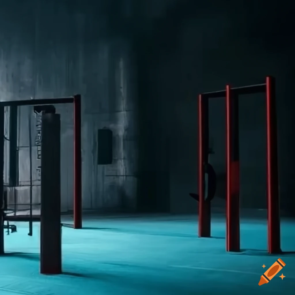 Indoor street workout park on Craiyon
